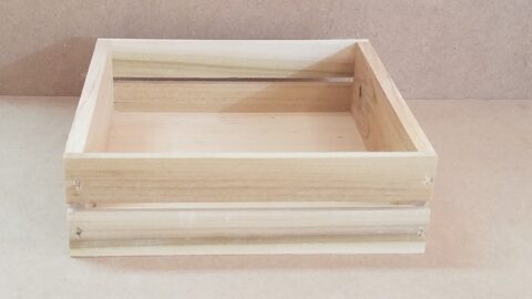 Small Wood Crate, 1 each 7″w x 7″d x 2 1/8″h rustic crate, rustic wood ...